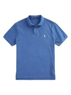 Polo Ralph Lauren Basic Custom Slim-fit Mesh Polo Shirt Fog Blue Heather