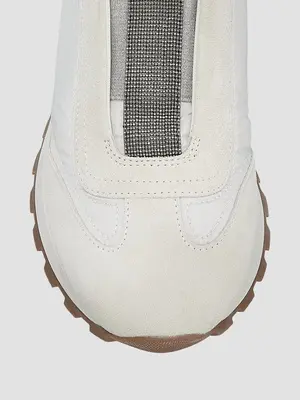 Brunello Cucinelli Monili-trim Platform Lug-sole Sneakers - White