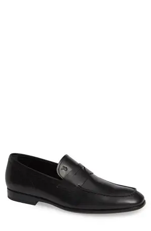 TOD'S Leather Penny Loafer - Black