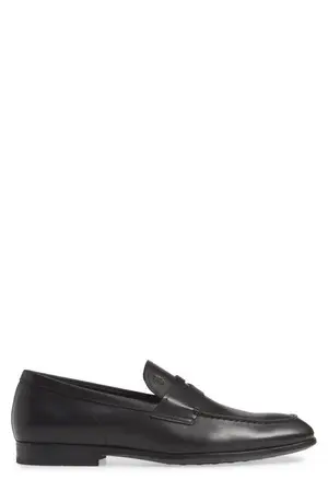 TOD'S Leather Penny Loafer - Black