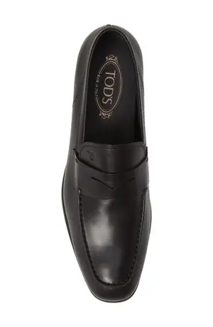 TOD'S Leather Penny Loafer - Black