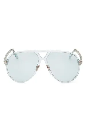 TOM FORD Bertrand 64mm Gradient Oversized Pilot Sunglasses - Ltbluo/blu