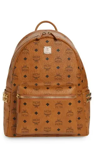 Mcm Medium Stark Side Stud Coated Canvas Backpack