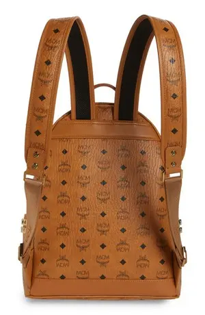 Mcm Medium Stark Side Stud Coated Canvas Backpack