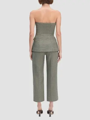 FAVORITE DAUGHTER Phoebe Houndstooth Bustier - Grey