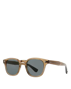 Garrett Leight Ace Square Sunglasses 47mm Brown/blue Solidd