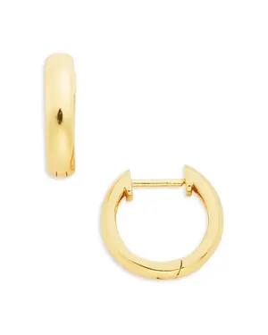 Aqua 18k Yellow Plated Huggie Hoop Earrings - Gold