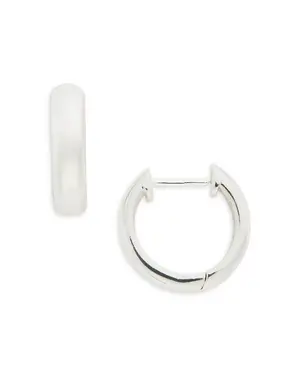 Aqua Sterling Huggie Hoop Earrings - Silver