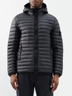 Stone Island Logo-patch Packable Quilted-down Jacket - Black