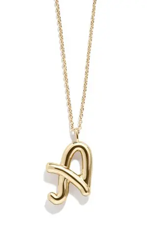 Baublebar BaubleBar Bubble Initial Pendant Necklace Gold A
