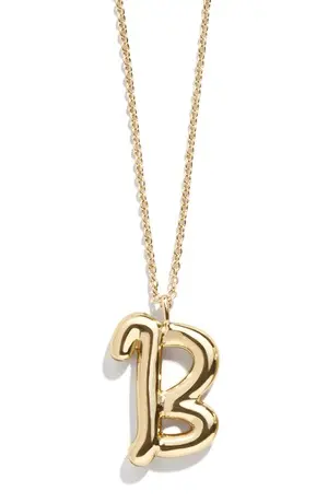 Baublebar BaubleBar Bubble Initial Pendant Necklace Gold B