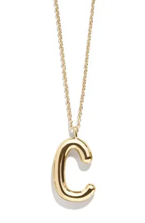 Baublebar BaubleBar Bubble Initial Pendant Necklace Gold C