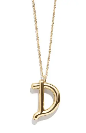 Baublebar BaubleBar Bubble Initial Pendant Necklace Gold D