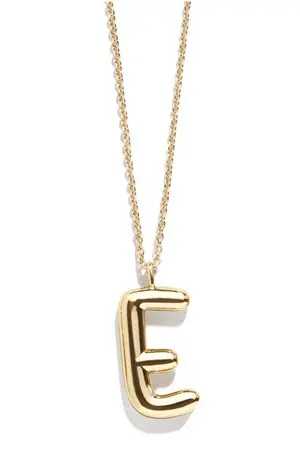 Baublebar BaubleBar Bubble Initial Pendant Necklace Gold E