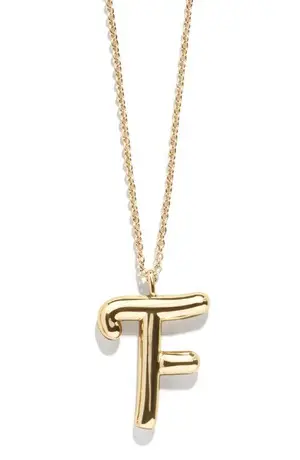 Baublebar BaubleBar Bubble Initial Pendant Necklace Gold F