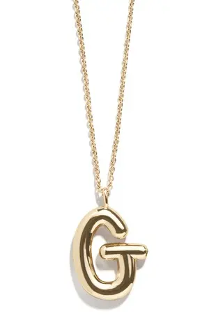 Baublebar BaubleBar Bubble Initial Pendant Necklace Gold G