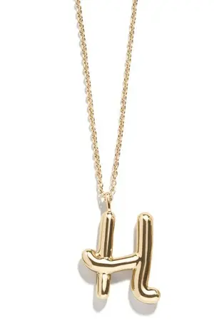 Baublebar BaubleBar Bubble Initial Pendant Necklace Gold H