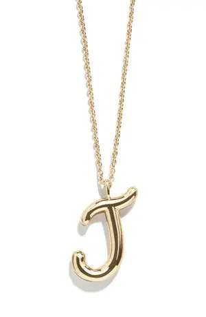 Baublebar BaubleBar Bubble Initial Pendant Necklace Gold J