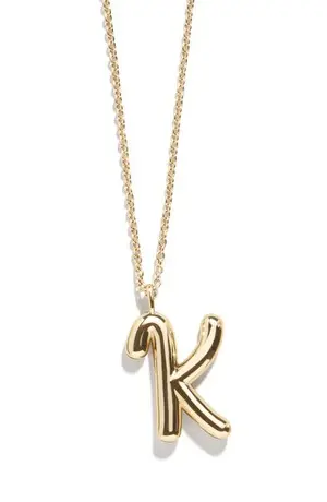 Baublebar Bubble Initial Pendant Necklace - Gold K