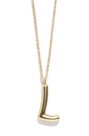 Baublebar BaubleBar Bubble Initial Pendant Necklace Gold L