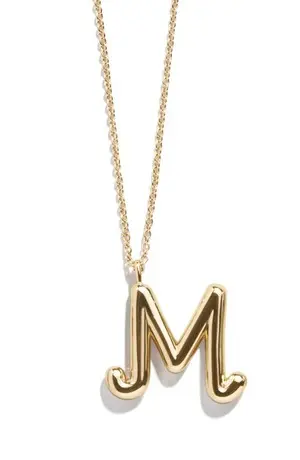 Baublebar BaubleBar Bubble Initial Pendant Necklace Gold M