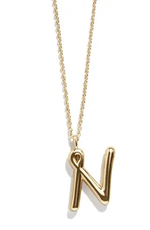Baublebar BaubleBar Bubble Initial Pendant Necklace Gold N