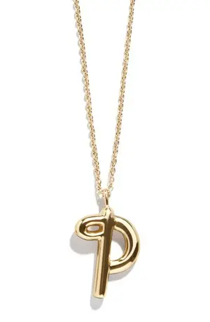Baublebar BaubleBar Bubble Initial Pendant Necklace Gold P