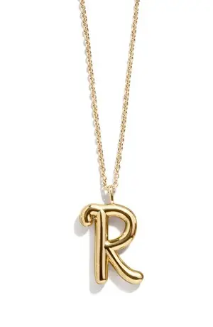 Baublebar BaubleBar Bubble Initial Pendant Necklace Gold R