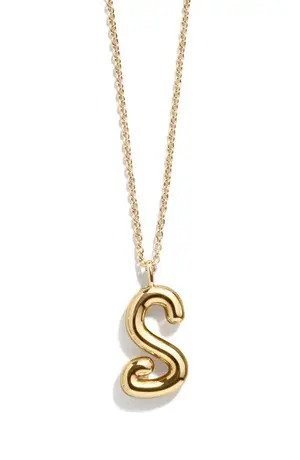 Baublebar BaubleBar Bubble Initial Pendant Necklace Gold S