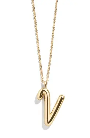 Baublebar BaubleBar Bubble Initial Pendant Necklace Gold V