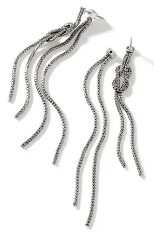 John Hardy Love Knot Drop Earrings - Silver