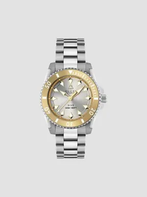 Gucci Dive 18k Gold & Steel Bracelet Watch/40mm