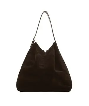 TOTEME Belted Suede Tote Bag - Brown