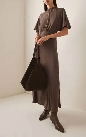 TOTEME Belted Suede Tote Bag - Brown