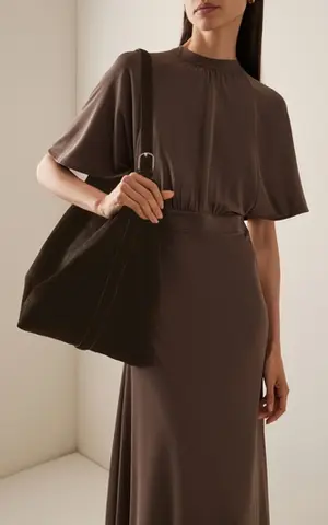 TOTEME Belted Suede Tote Bag - Brown