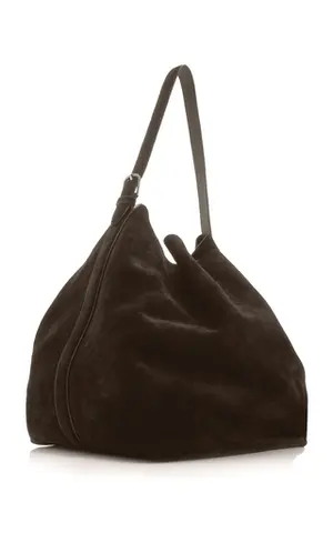 TOTEME Belted Suede Tote Bag - Brown