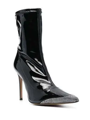Alexandre Vauthier 105mm Crystal-embellished Patent-leather Boots