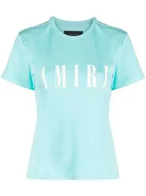 Amiri Logo Print Cotton T-shirt - Blue