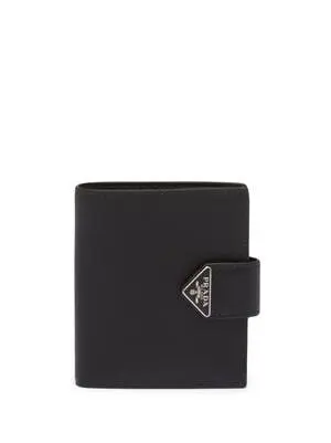 Prada Saffiano Logo-plaque Wallet - Black