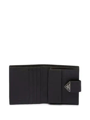 Prada Saffiano Logo-plaque Wallet - Black