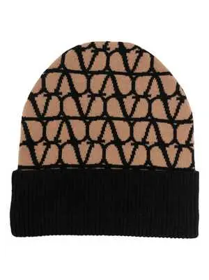 Valentino Garavani Toile Iconographe Cashmere Beanie - Neutrals
