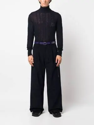 Etro Roll-neck Cable-knit Jumper - Blue