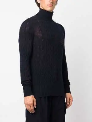 Etro Roll-neck Cable-knit Jumper - Blue