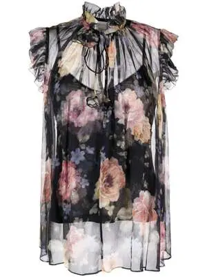 Zimmermann Luminosity Floral-print Silk Top