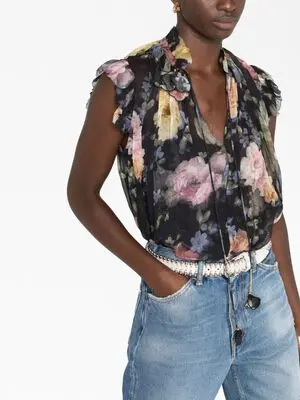 Zimmermann Luminosity Floral-print Silk Top