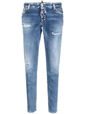 Dsquared2 Distressed Cropped Jeans - Blue