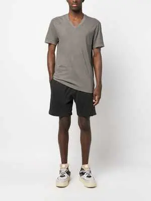 JAMES PERSE Mélange-effect Cotton Track Shorts - Black