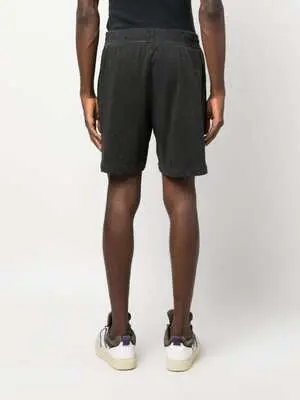 JAMES PERSE Mélange-effect Cotton Track Shorts - Black