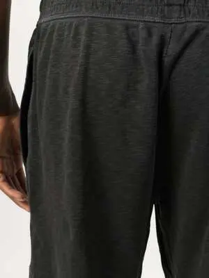 JAMES PERSE Mélange-effect Cotton Track Shorts - Black