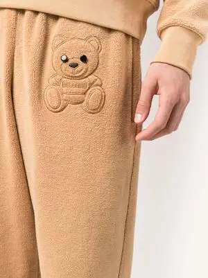Moschino Embroidered-teddy Fleece Track Pants